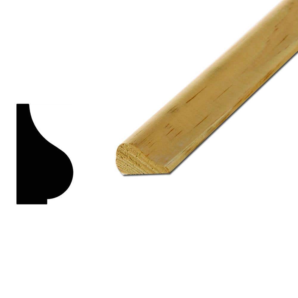 American Wood Moulding WM166 1/4 in. x 11/16 in. Pine Base Cap Moulding ...