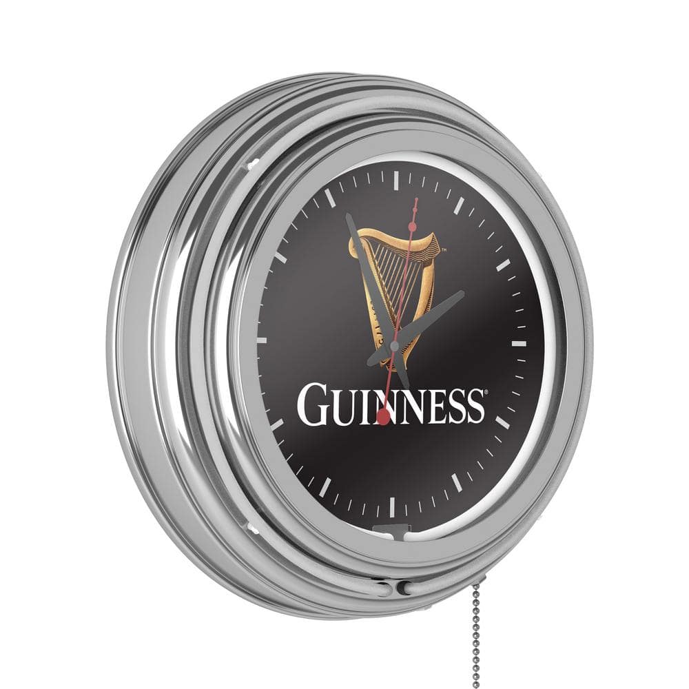 Guinness White Harp Lighted Analog Neon Clock GN8HARP-HD - The Home Depot