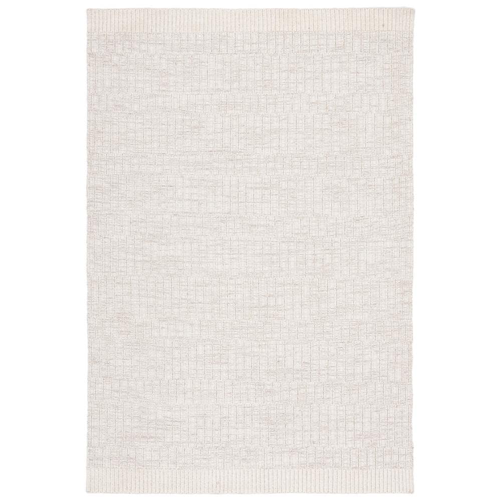 SAFAVIEH Martha Stewart Ivory/Gray 5 ft. x 8 ft. Striped High-Low Area ...