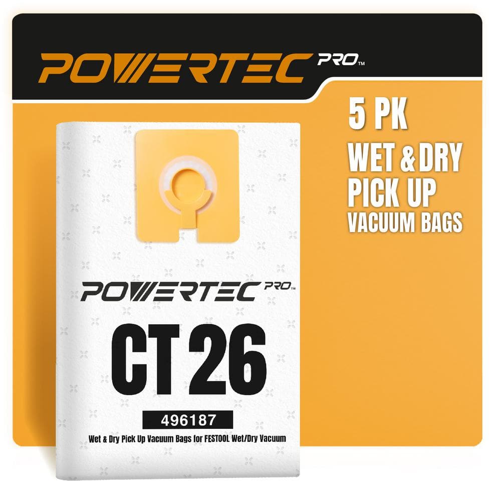 ‎POWERTEC Wet Dry Vacuum Premium Dust Bags for Wet Mess and Dry Dust ...