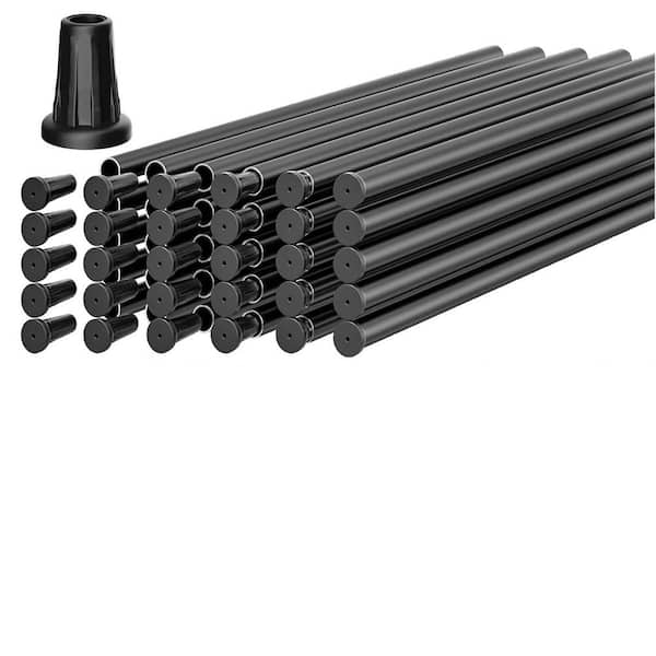 Afoxsos 44 in. H x 0.5 in. W Black Iron Stair Railing Kit for Interior ...