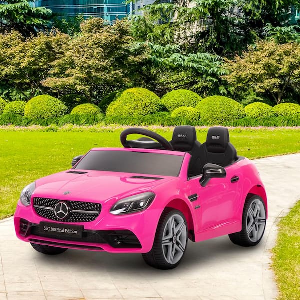 TOBBI 12 Volt Kids Car Ride On Licensed Mercedes Benz Electric Vehicle with LED Lights Pink TH17Y0966