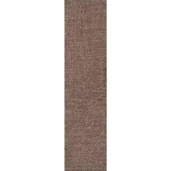 JONATHAN Y Haze Solid Low-Pile Brown 2 ft. x 16 ft. Runner Rug SEU100J ...