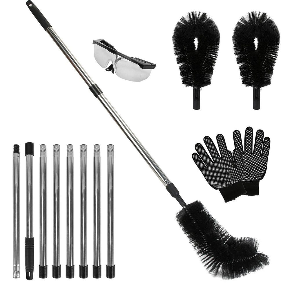 Siavonce 11.5 ft. Gutter Cleaning Utility Brush With Telescoping Handle ...