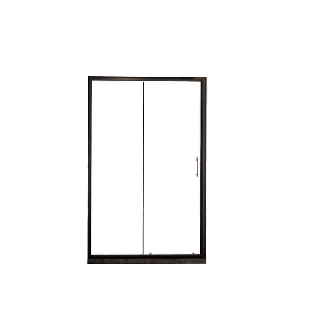 TCYO 48 in. W x 72 in. H Sliding Framed Shower Door in Matte Black ...