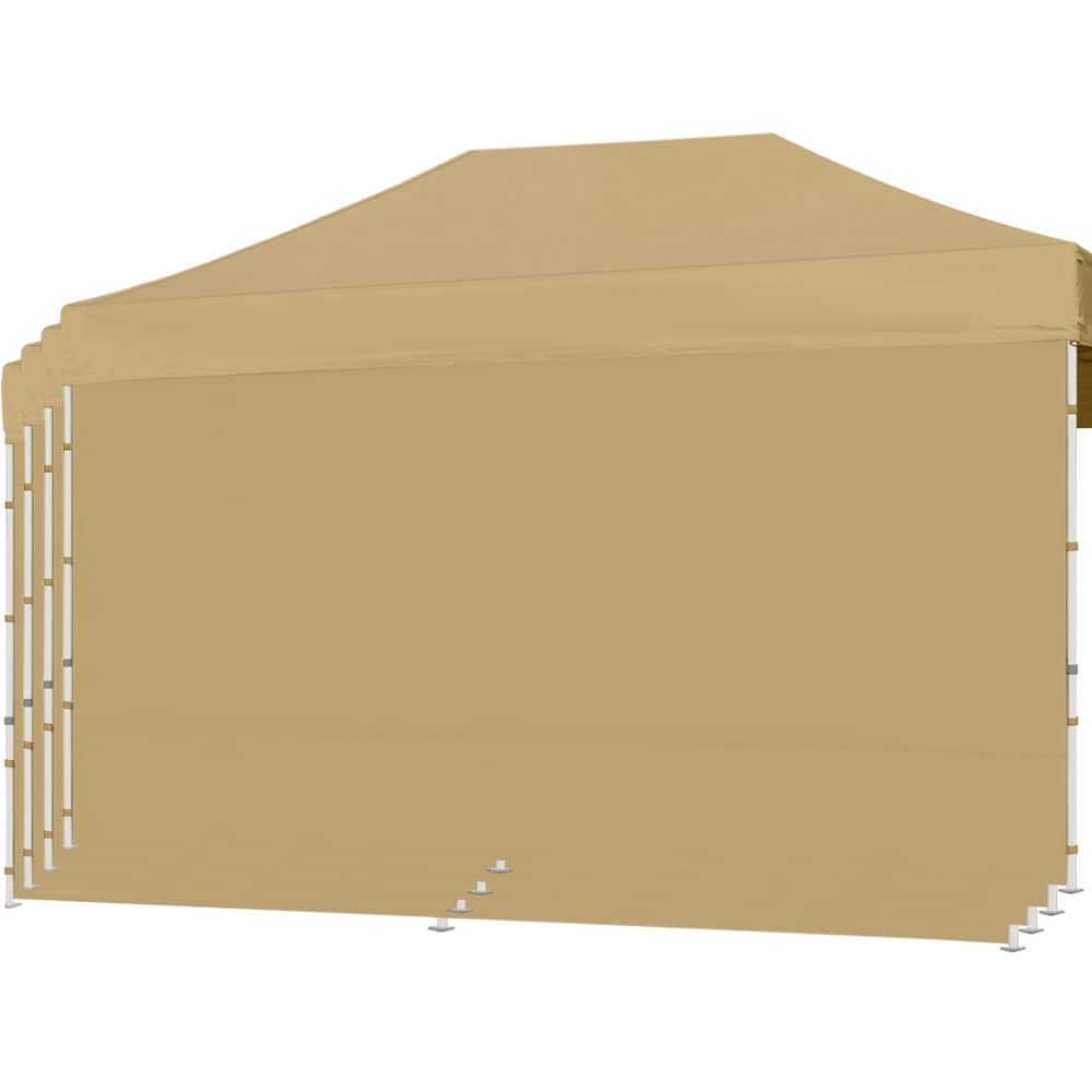 CoastShade 10 ft. x 20 ft. Khaki Commercial Pop Up Canopy Sidewall Kit ...