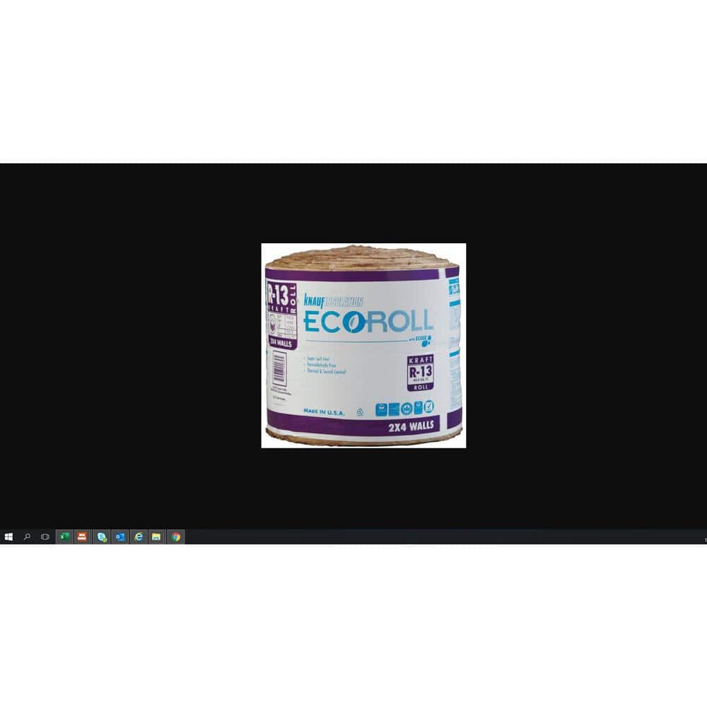 Knauf Insulation Knauf EcoRoll R13 3-1/2"x15"x32" Kraft-Faced Roll ...