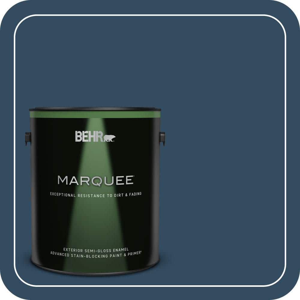 BEHR MARQUEE 1 gal. #570D-7 Nocturnal Sea Semi-Gloss Enamel Exterior ...