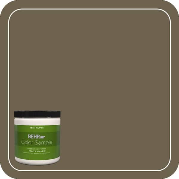 BEHR PREMIUM PLUS 8 oz. #N310-7 Classic Bronze Semi-Gloss Interior ...