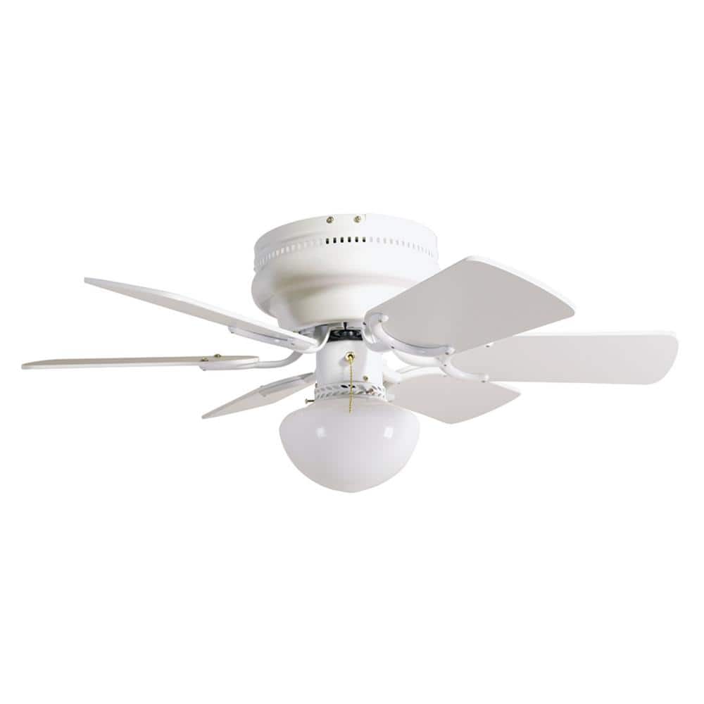 Design House Atrium 30 in. Traditional Indoor Hugger White Ceiling Fan ...