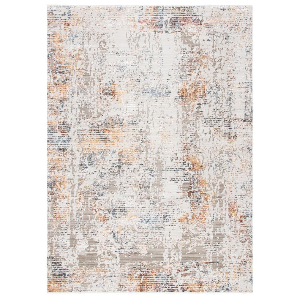 SAFAVIEH Princeton 9 ft. x 12 ft. Ivory/Gray Distressed High-Low Area ...