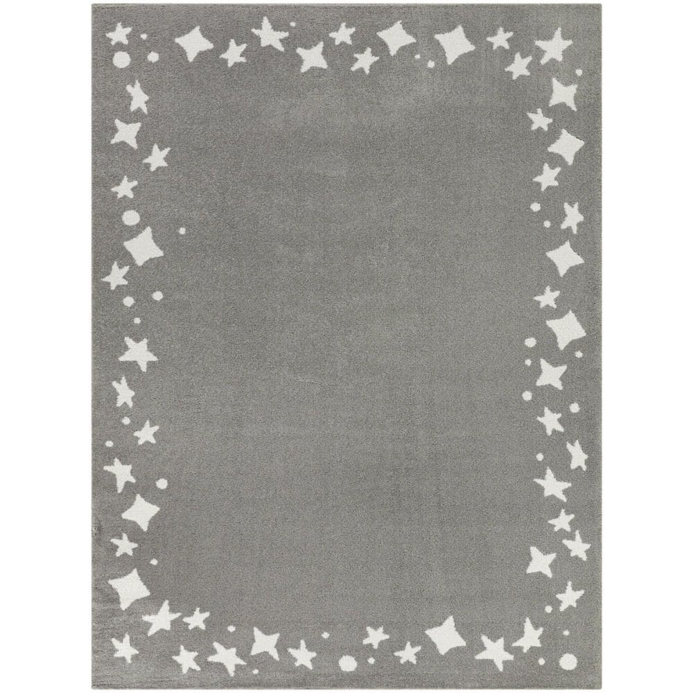 BALTA Stars Grey 3 ft. 11 in. x 5 ft. 7 in. Border Area Rug 3098469 ...