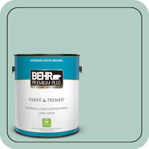 BEHR PREMIUM PLUS 1 qt. #M430-3 Wintergreen Dream Satin Enamel Exterior ...