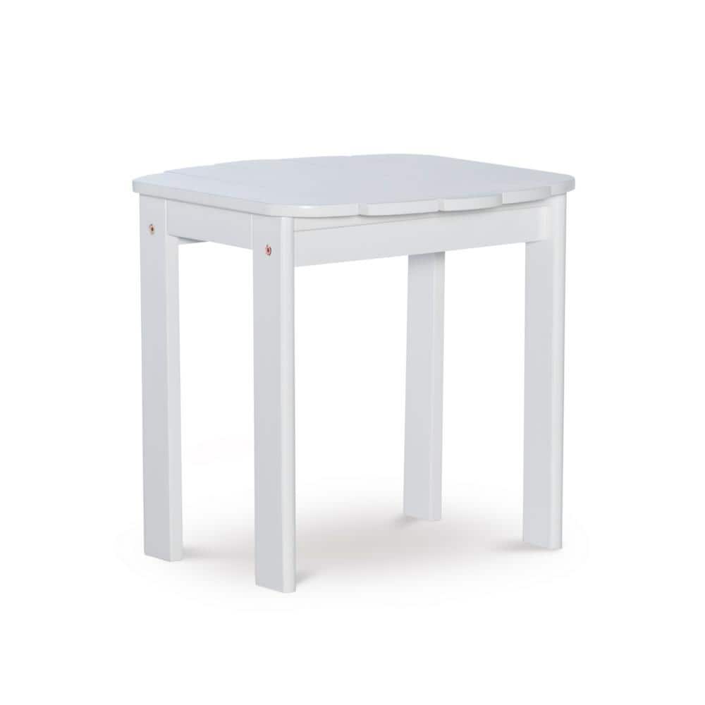 Linon Home Decor Shelly Adirondack White Oval Wood Outdoor Side End ...