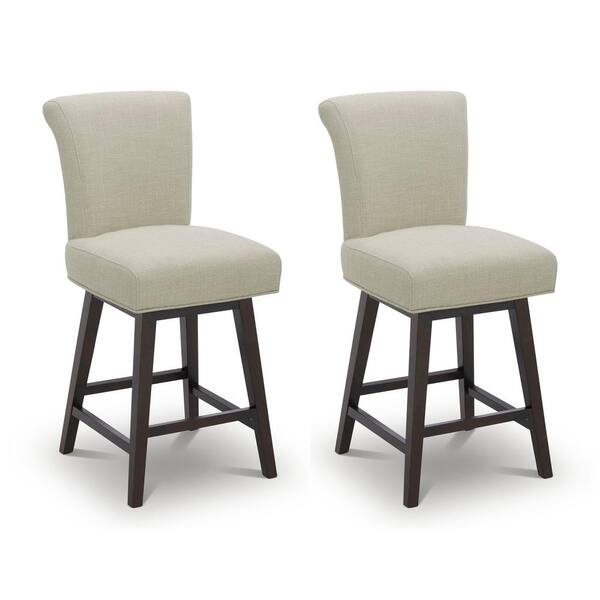 Spruce & Spring Dennis 26 in. Linen High Back Solid Wood Frame Swivel ...