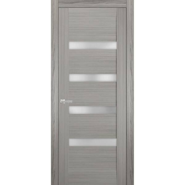 Sartodoors 4113 24 in. x 80 in. Left-Hand/Inswing Solid Frosted Glass ...