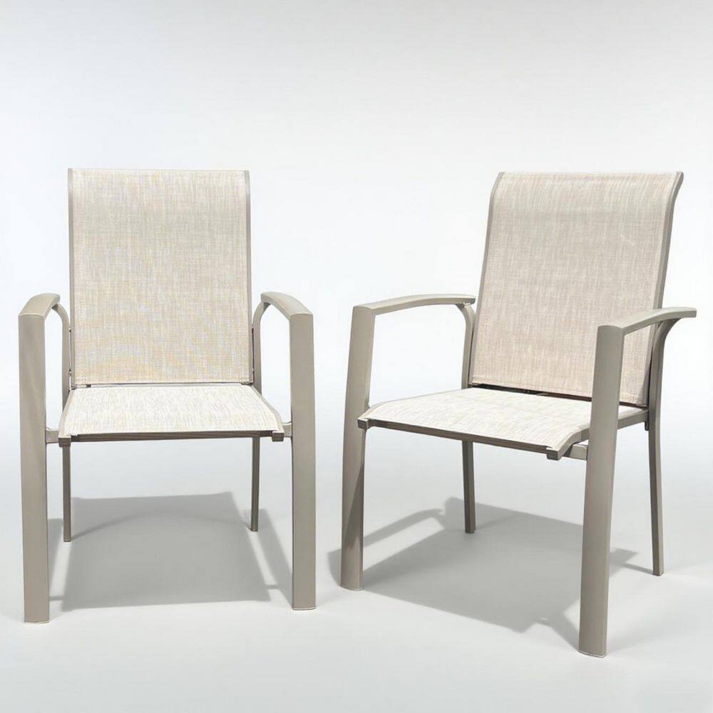 UPC 747696658633 - Cream Color Frame Outdoor Dining Chair Set of 2 for ...