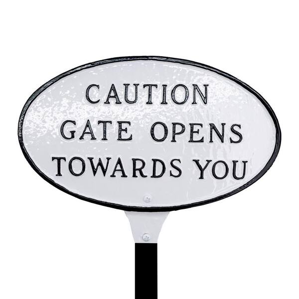 Montague Metal Products 6 in. x 10 in. Small Oval Caution Gate Opens ...