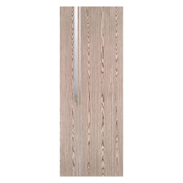 VILLAR HOME DESIGNS 30 in. x 84 in. Solid Core Dark Oak Natural Wood ...