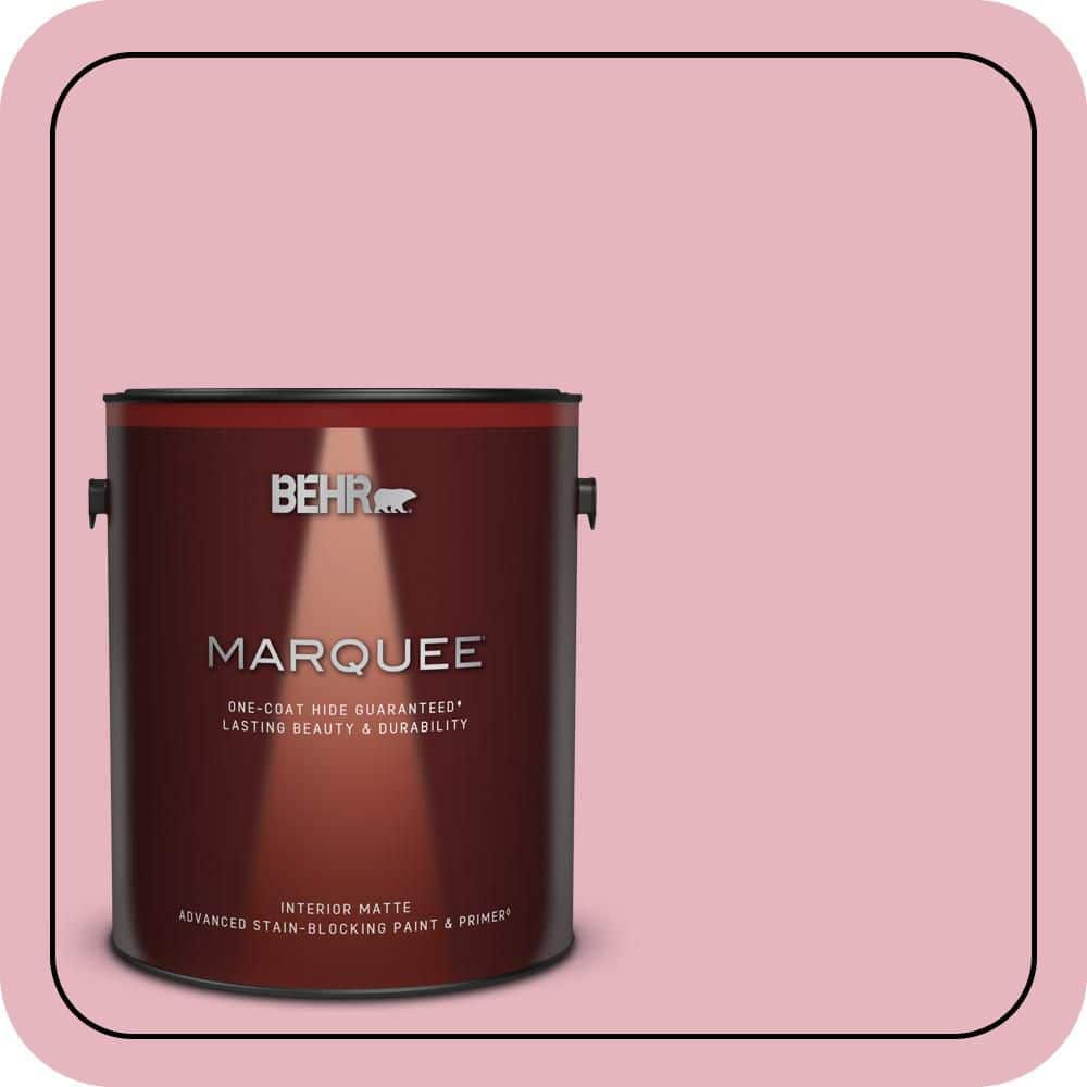 BEHR MARQUEE 1 gal. #M140-3 Premium Pink Matte Interior Paint & Primer ...