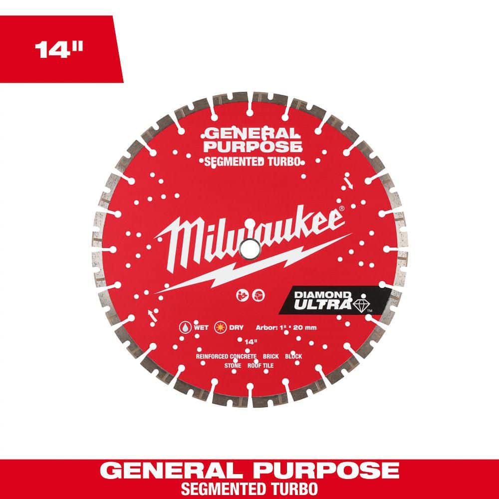 Milwaukee 14 in. Ultra Segmented General Purpose Diamond Blade 49-93-7540 - The Home Depot