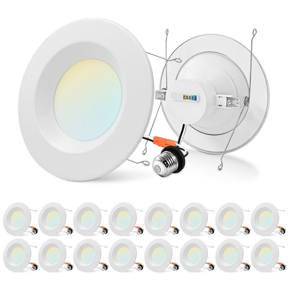 LUXRITE 5/6 Inch Can Light 17W=90W, 1500LM, 5CCT 2700K - 5000K ...