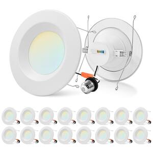 LUXRITE 5/6 Inch Can Light 17W=90W, 1500LM, 5CCT 2700K - 5000K ...