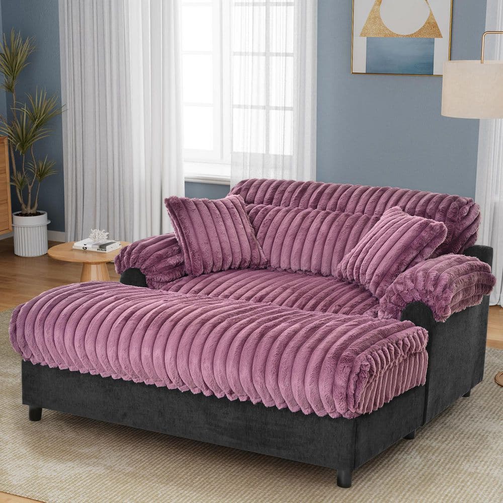 Noble House Pavora Modern Wine Red Faux Fur Polyester Upholstered ...