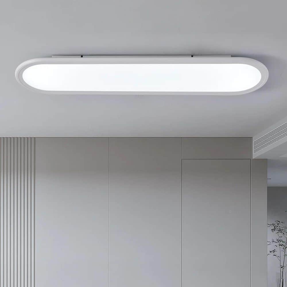 Genoci 27.55 in. 36-Watt Modern White Rectangle Metal Integrated LED ...