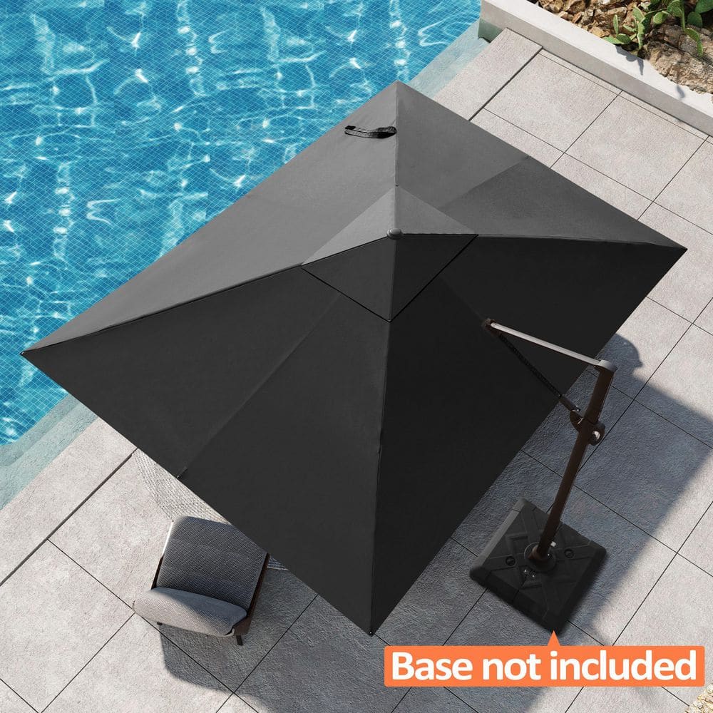 Pellebant 9 ft. x 11.5 ft. Aluminum Outdoor Large Sun Shade Parasol ...
