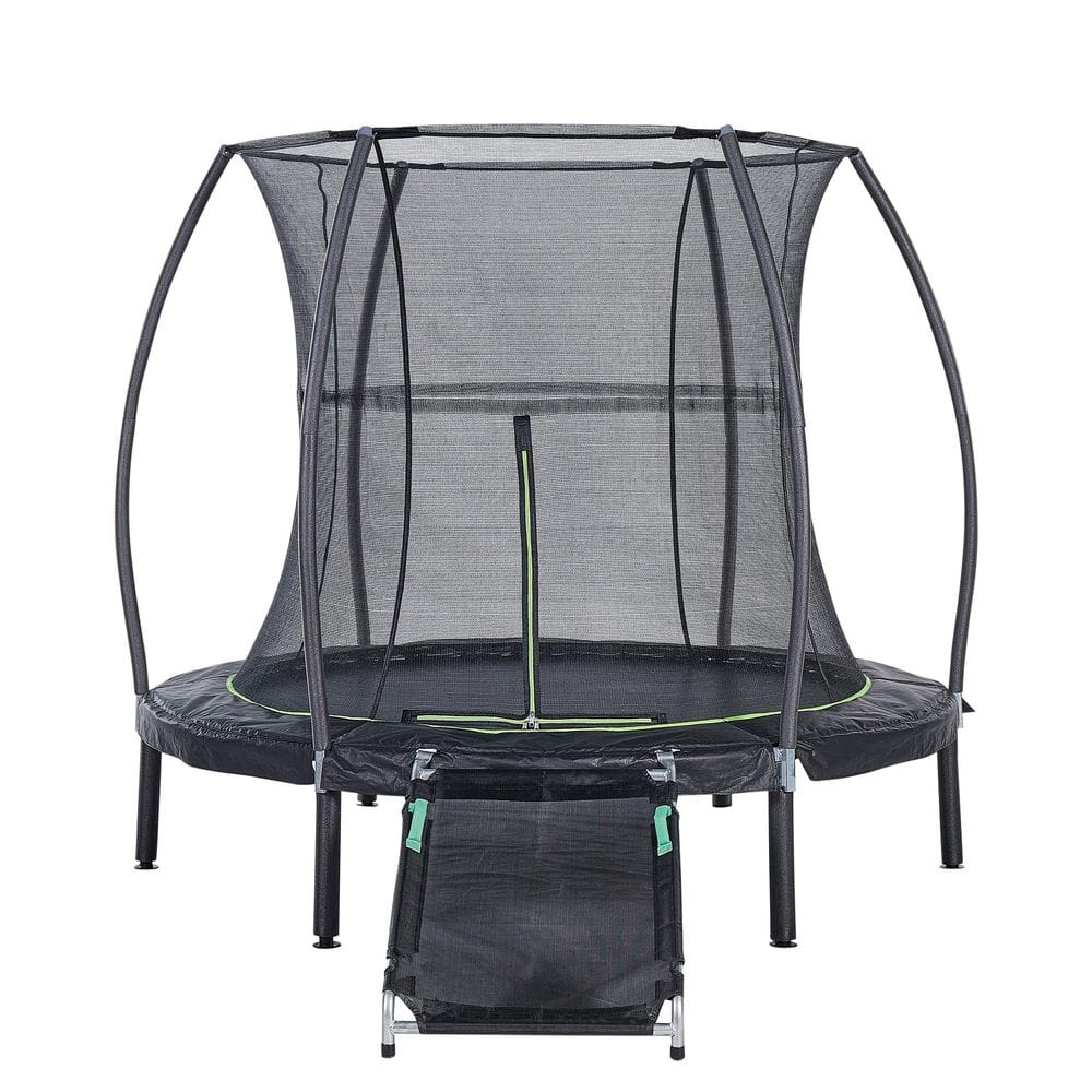 JUMPKING 7 ft. Round Trampoline with Enclosure and Ramp-Perfect for Indoor and Outdoor Fun JK7R ...