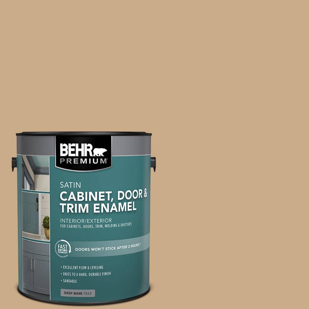 BEHR PREMIUM 1 gal. #N280-4 Perfect Tan Satin Enamel Interior/Exterior ...