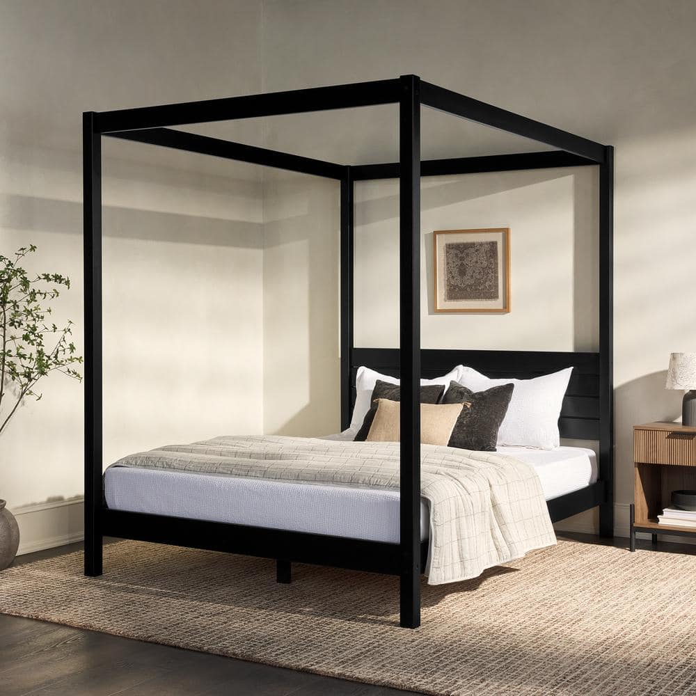 Reviews for Walker Edison Furniture Company Minimalist Black Wood Frame ...