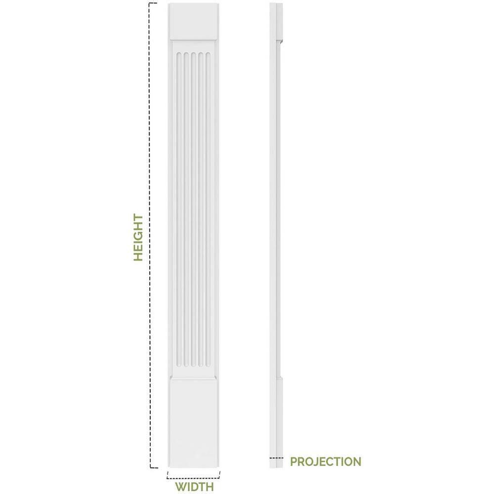 Ekena Millwork 2 in. x 9 in. x 48 in. Smooth PVC Pilaster Moulding with ...