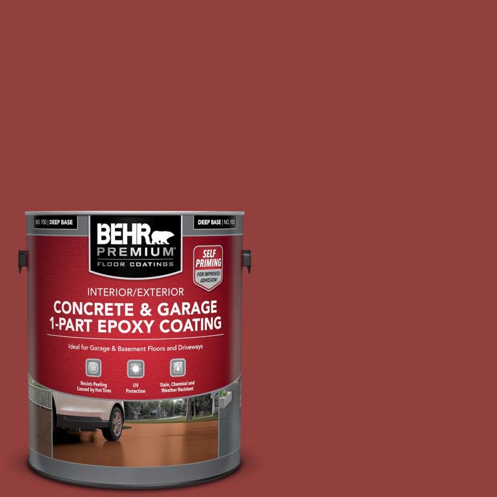 BEHR PREMIUM 1 gal. #BIC-49 Red Red Red Self-Priming 1-Part Epoxy Satin ...