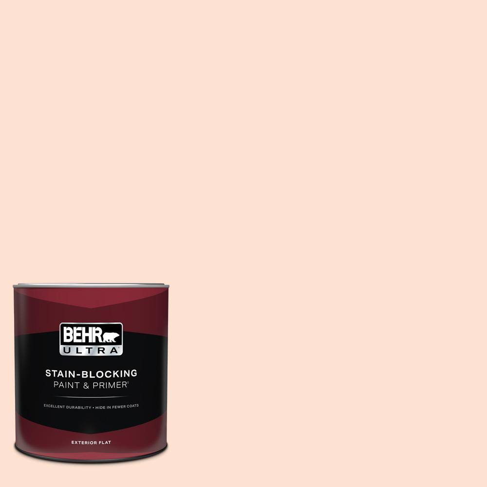 BEHR ULTRA 1 Qt. #220A-1 Powdered Peach Flat Exterior Paint & Primer ...