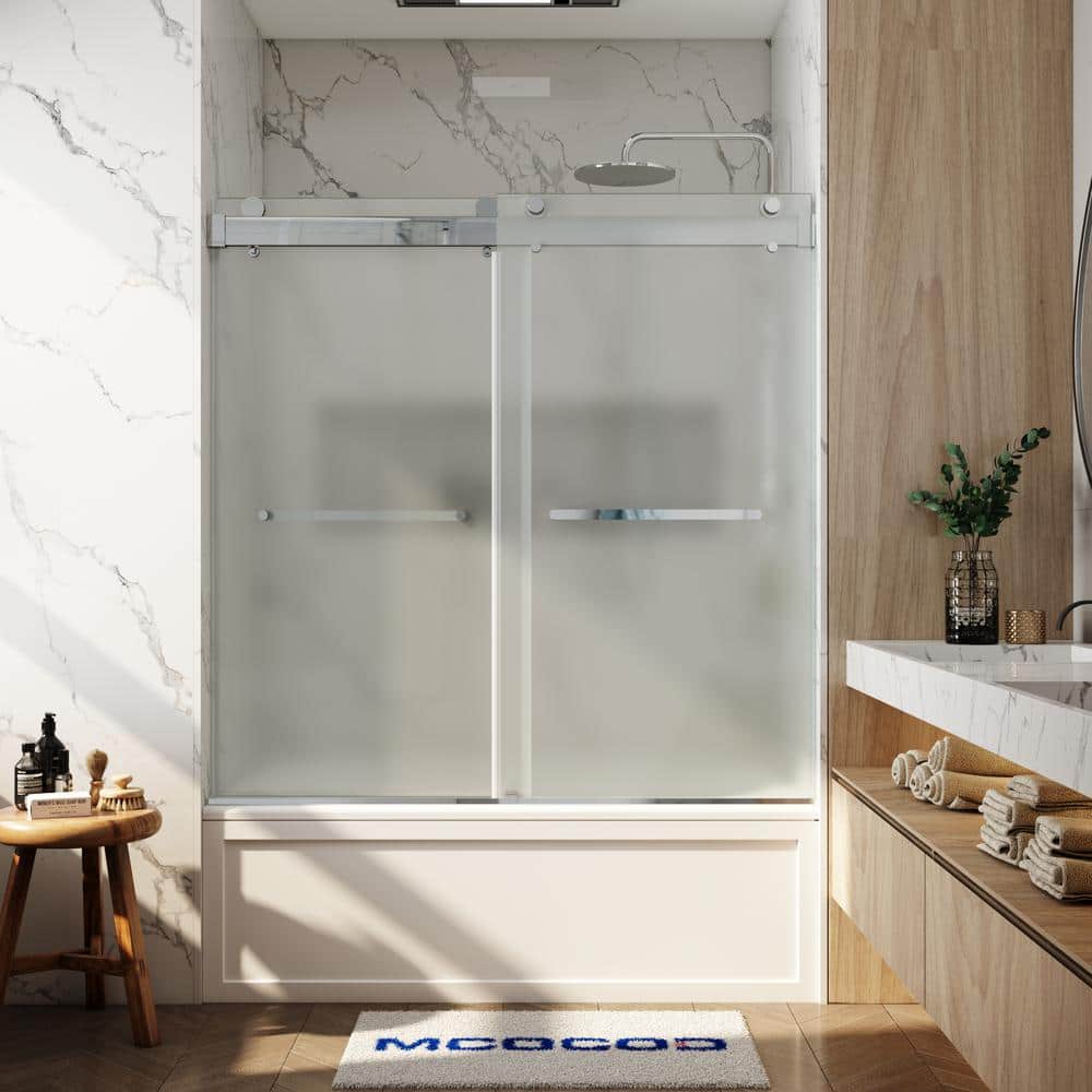 Reviews for MCOCOD 56-60.75 in. W x 66 in. H Double Sliding Frameless ...