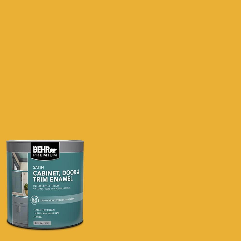 BEHR PREMIUM 1 qt. #P280-7 Midsummer Gold Satin Enamel Interior ...