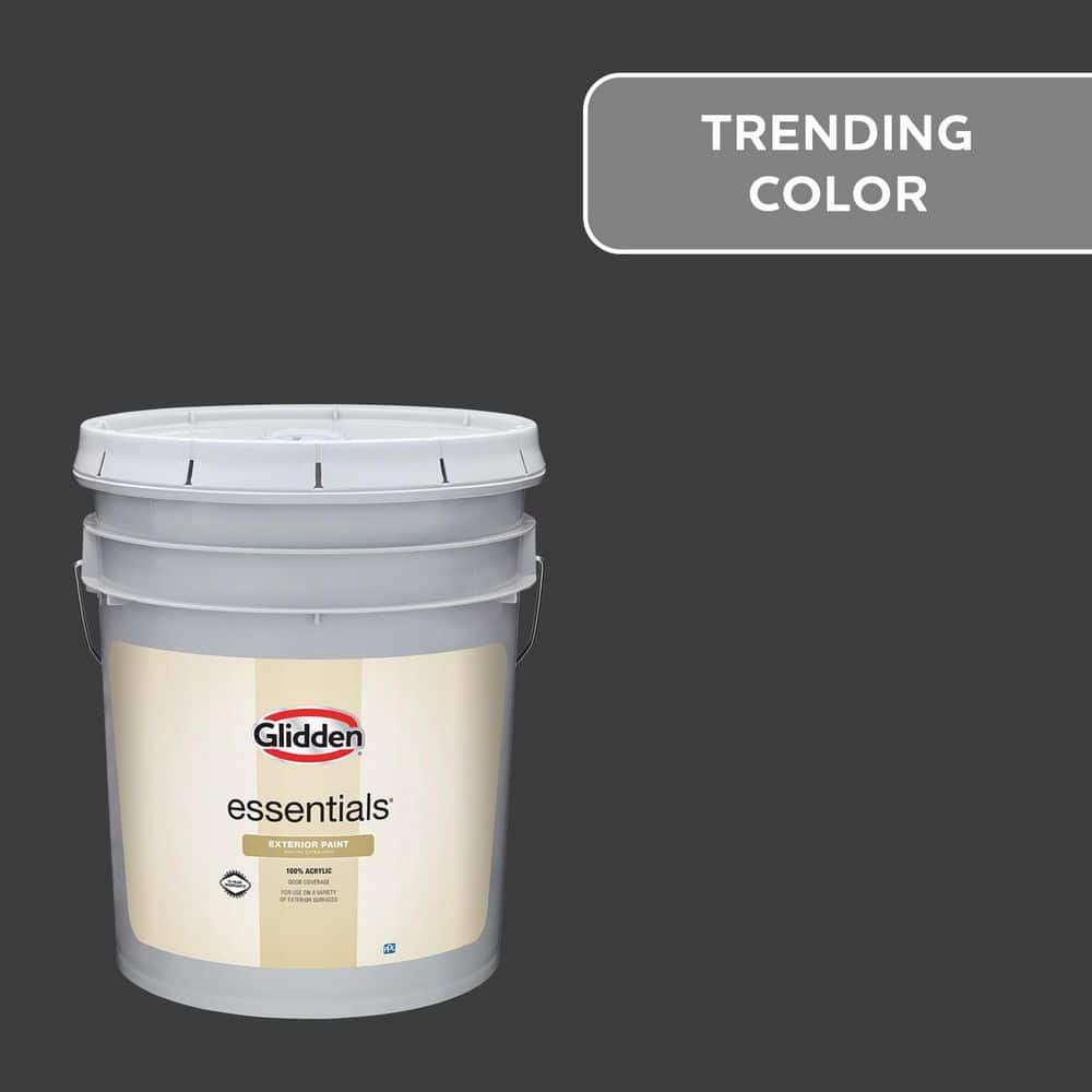 Glidden Essentials 5 gal. PPG0995-7 Starless Sky Flat Exterior Paint ...