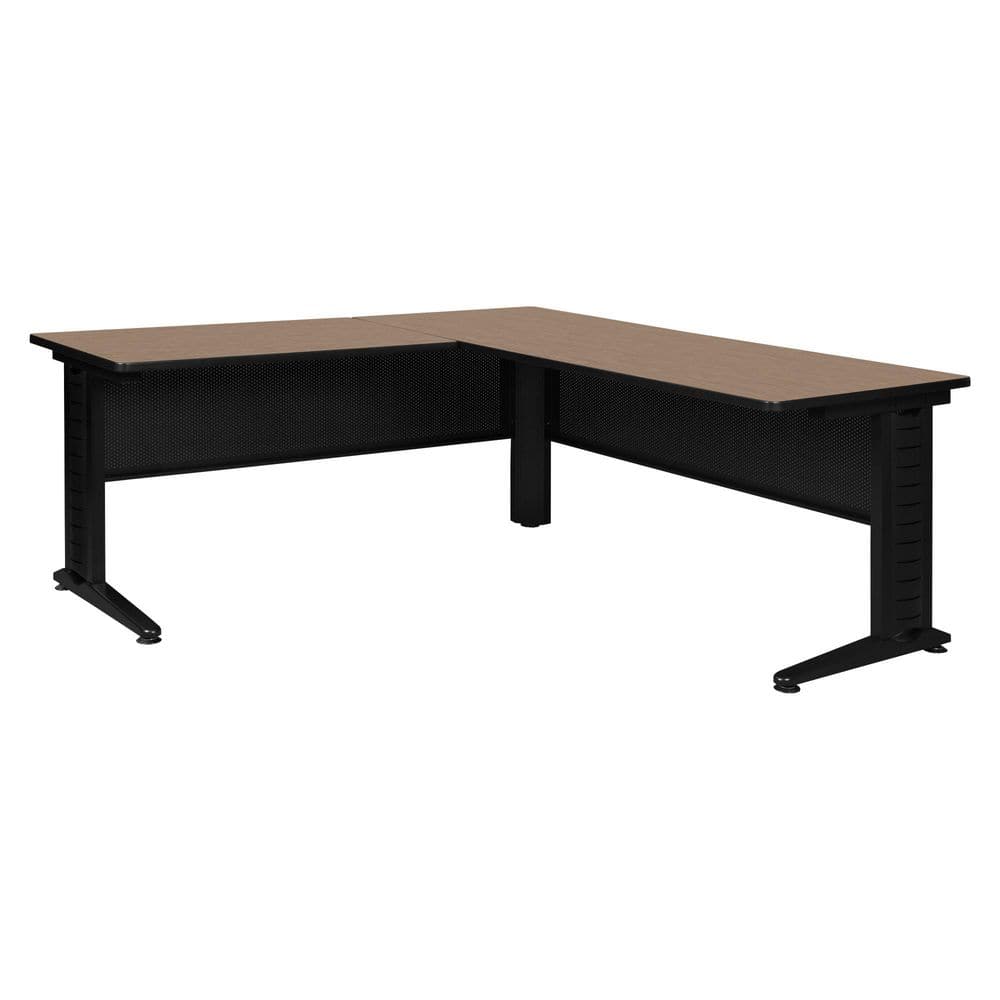 Regency Fusion 72 in. x 72 in. Noble Oak Brown L Shape Desk Shell ...