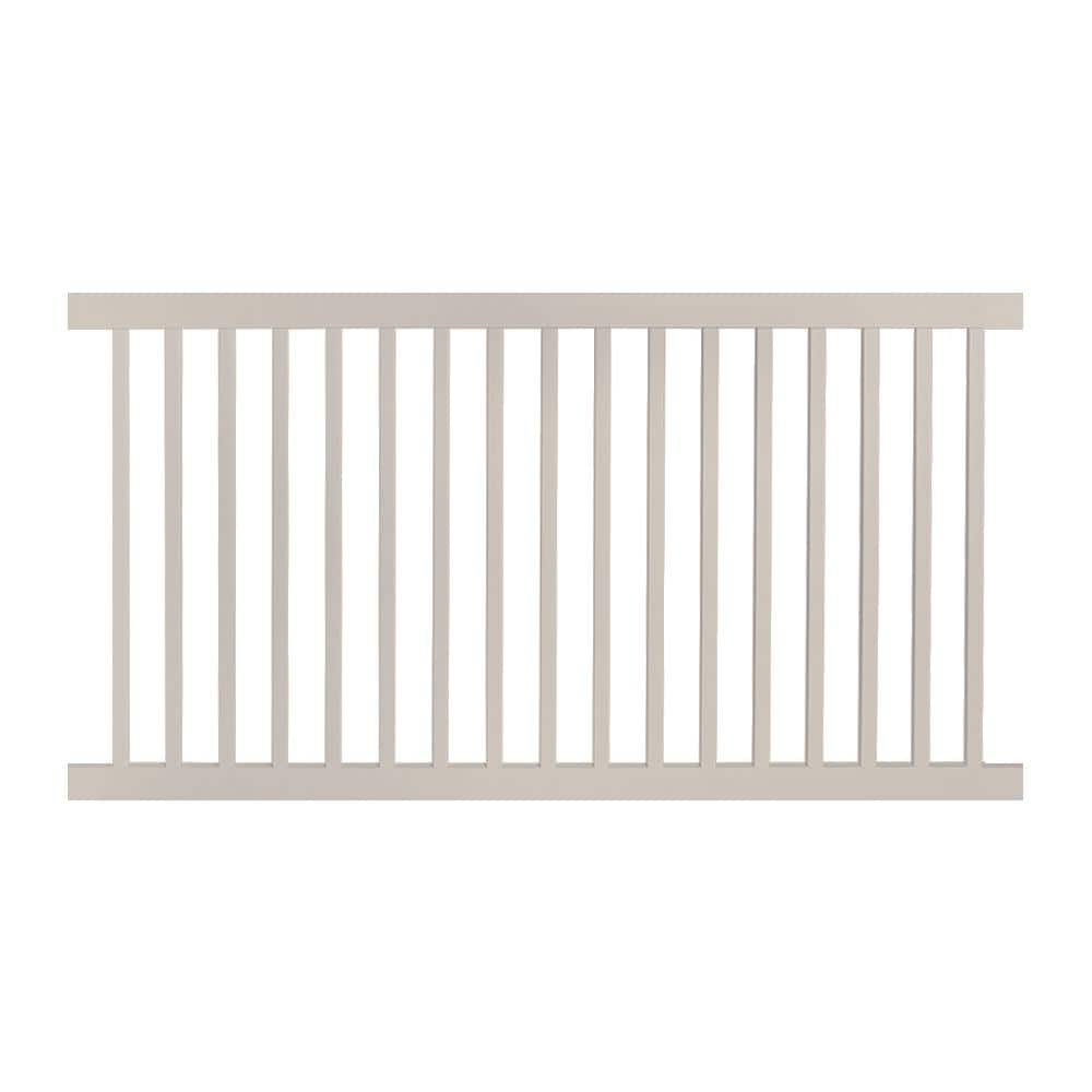 Weatherables Neptune 4 ft. H x 8 ft. W Tan Vinyl Pool Fence Panel PTPO ...