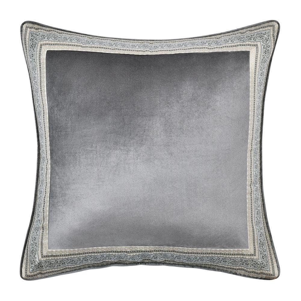 J QUEEN NEW YORK INC Annalise Silver Damask Polyester Euro Sham 26 in ...