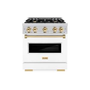 ZLINE Kitchen and Bath Classic 30 in. 4-Burner Gas Range with Gas ...