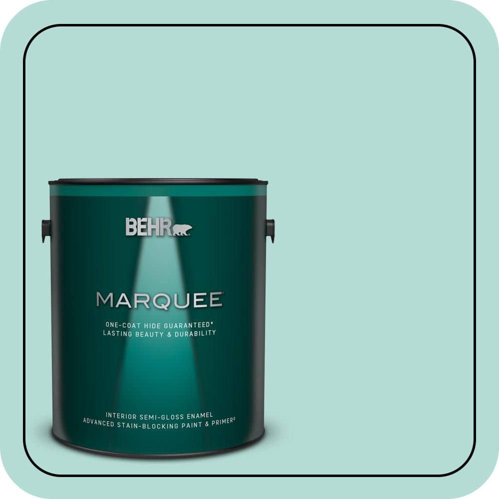 BEHR MARQUEE 1 gal. #490C-3 Balmy Seas Semi-Gloss Enamel Interior Paint ...