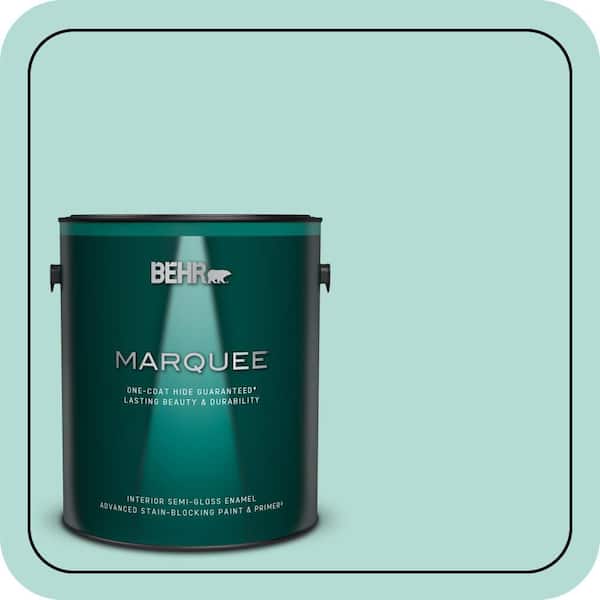 BEHR MARQUEE 1 gal. #490C-3 Balmy Seas Semi-Gloss Enamel Interior Paint ...