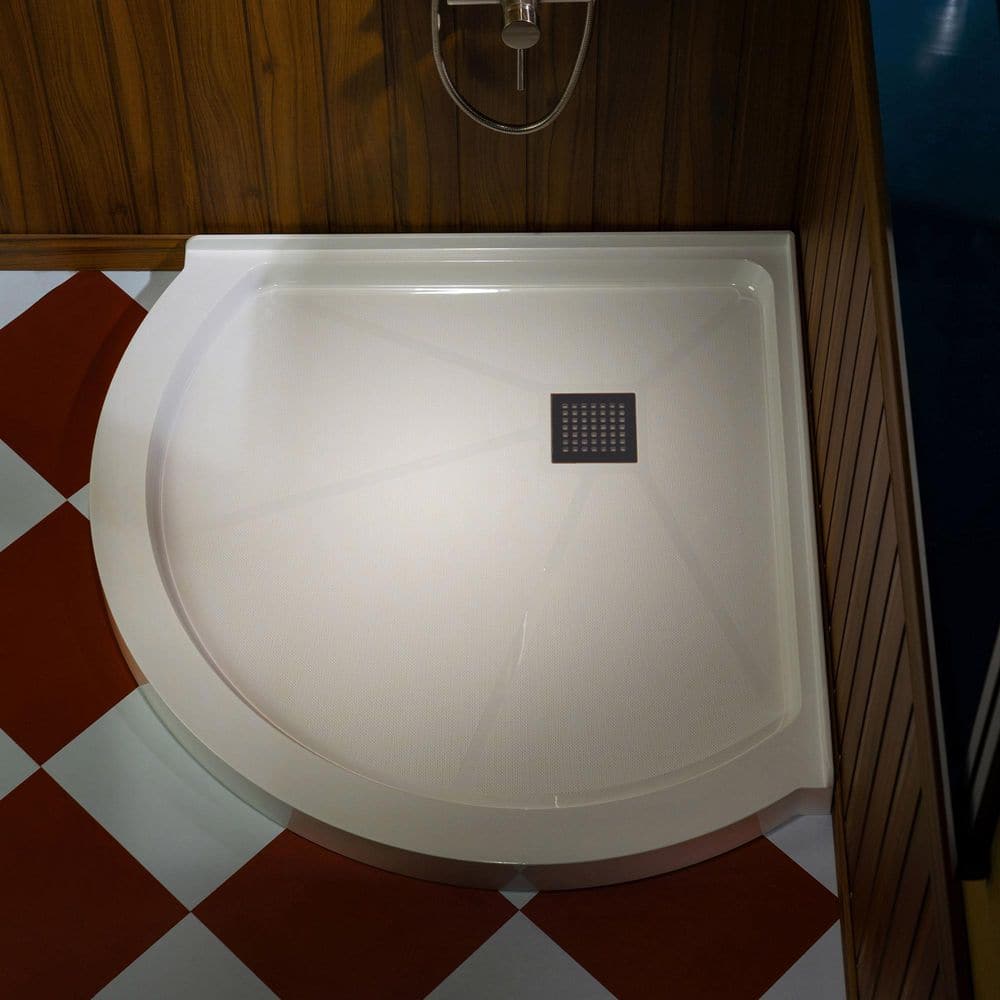 WOODBRIDGE 36 in. x 36 in. Round Corner Shower Pan Base in White with ...