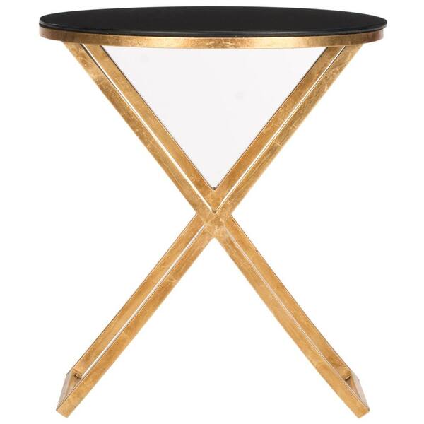 SAFAVIEH Riona Gold/Black End Table FOX2539B - The Home Depot