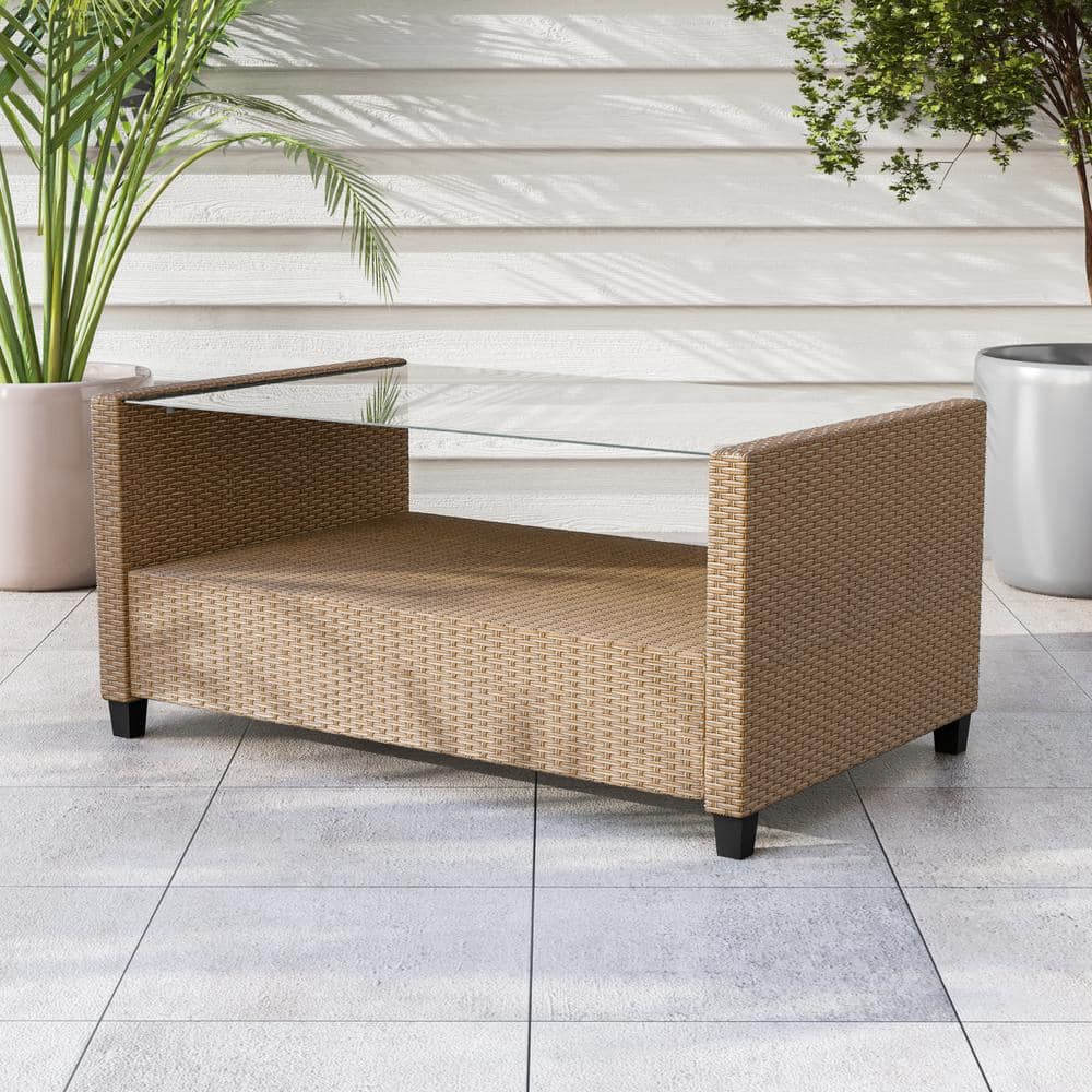 MUSE & LOUNGE Valo Natural Rectangle Metal Outdoor Coffee Table ML1CA11 ...