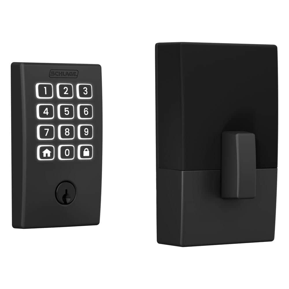 Schlage Century Matte Black Electronic Arrive Smart Wifi Deadbolt ...