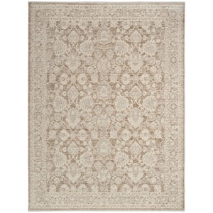 Nourison Outlines Ivory Mocha 8 ft. x 10 ft. Medallion Traditional Area ...